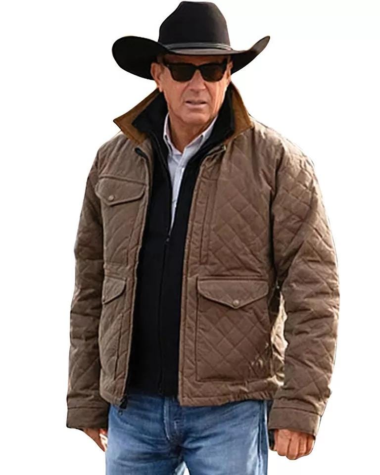 Classic Brown Quilted Cotton Ranch Jacket Inspired by Western Style - Etsy