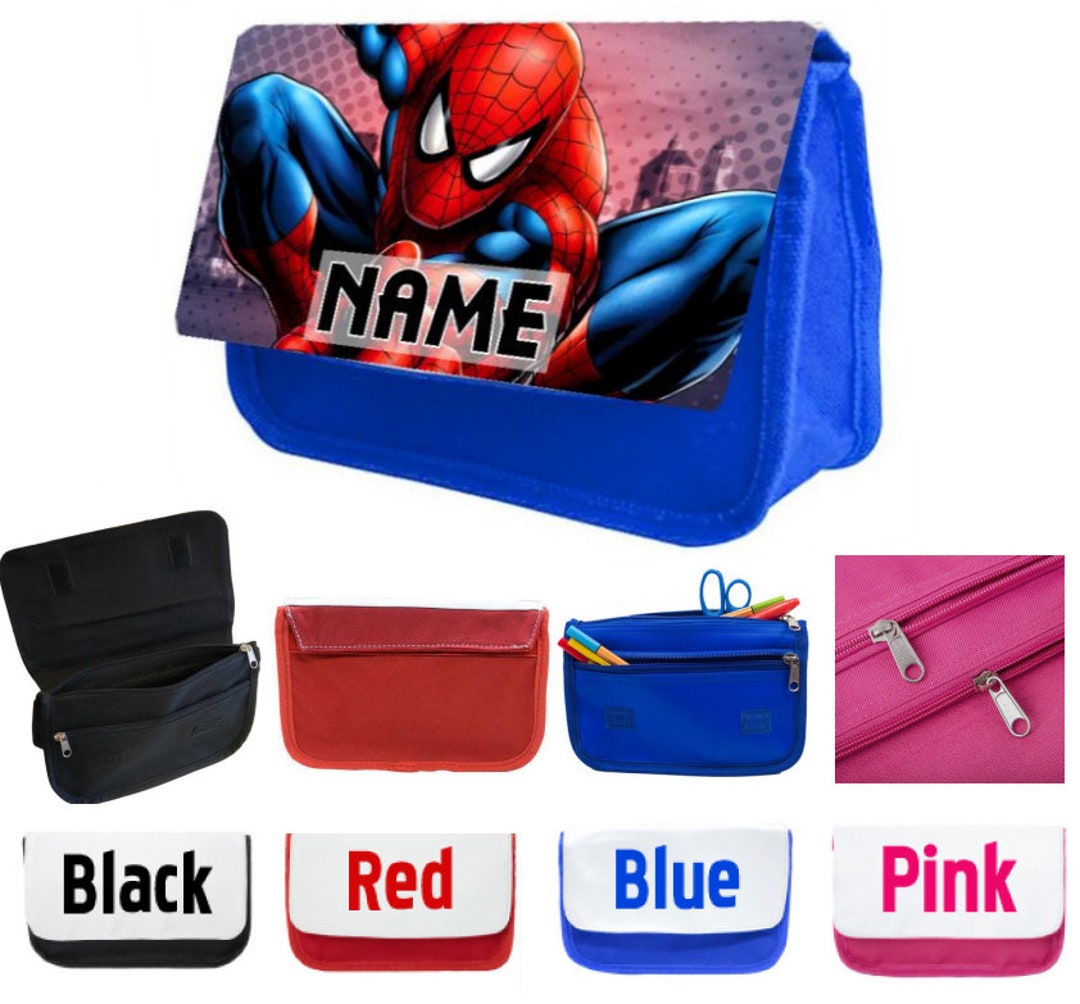 PERSONALISED (custom) SPIDERMAN Pencil Case Bag - School Kids Christmas ...