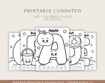 ABC Trace It Coloring Pages, Kids Artwork, Preschool Printable, Kids ...