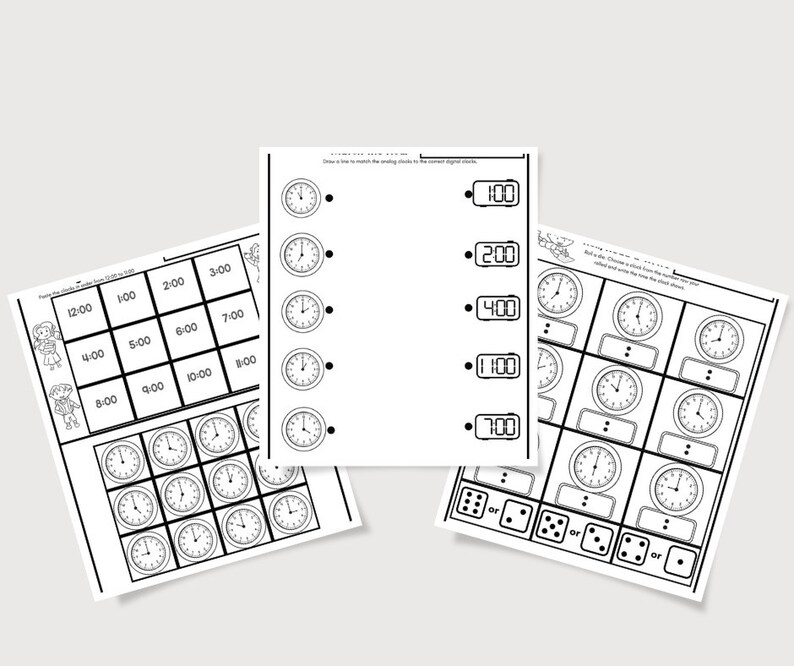 Telling Time Activities for Kids, Preschool Printables Sheets, Hour and ...