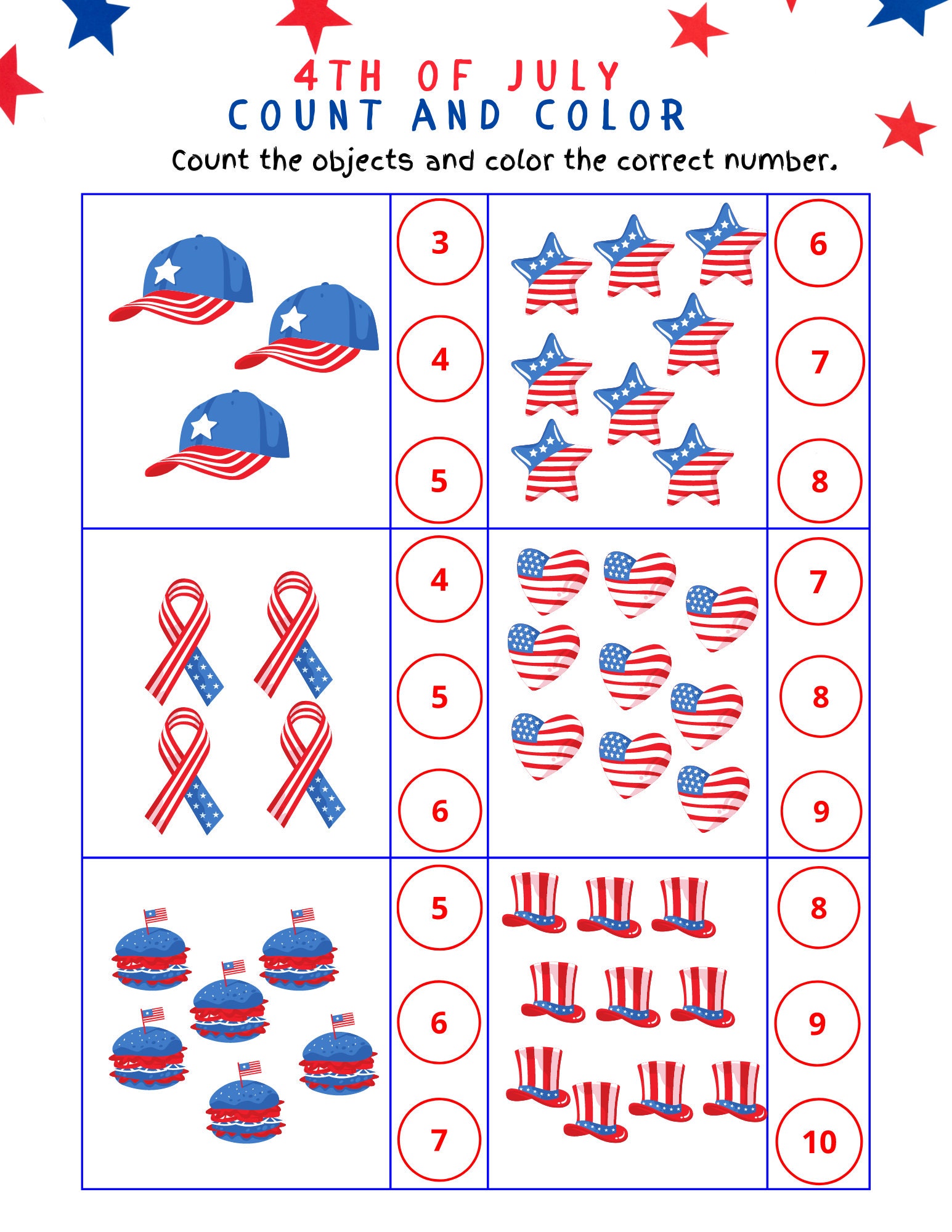 4th of July Worksheets, Independence Day Activities, Patriotic Kid's ...