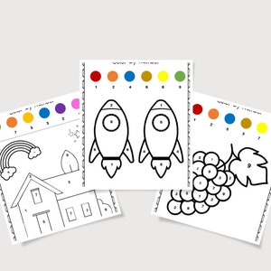 Color by Number Worksheets, Kids Artwork, Toddler Printables, Kids ...