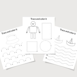 Tracing and Coloring Worksheets, Fine Motor Skills, Preschool ...