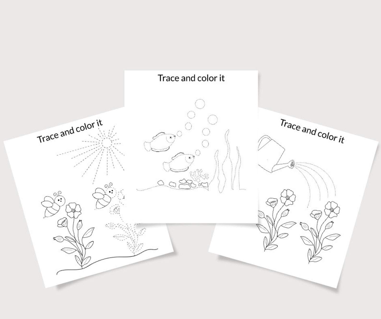 Tracing and Coloring Worksheets, Fine Motor Skills, Preschool ...