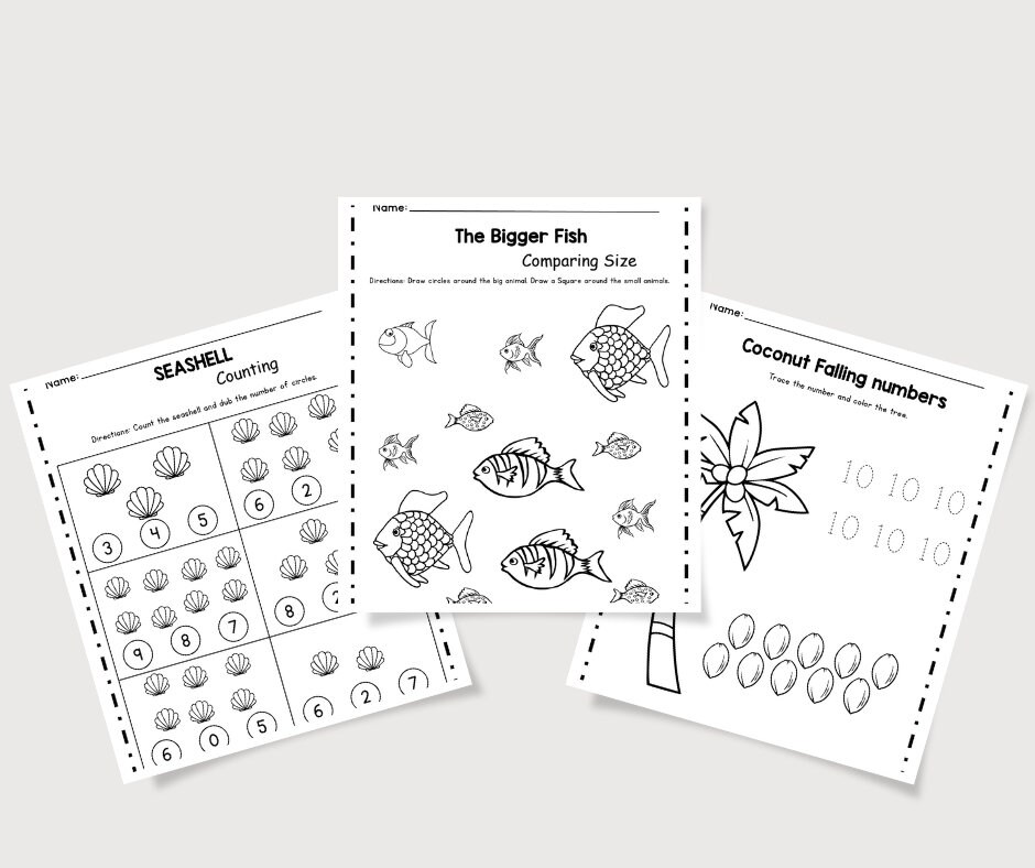 Toddler Learning Activity Sheets, Preschool Printables, Educational ...