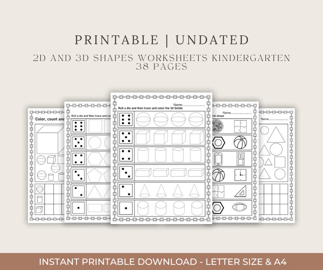 Kindergarten 2D 3D Shapes Activities, Toddler Learning Printables ...
