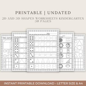 Kindergarten 2D 3D Shapes Activities, Toddler Learning Printables ...