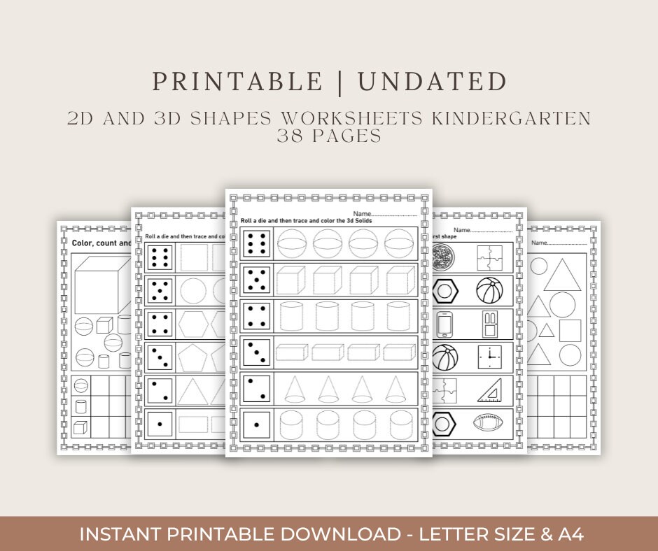 Kindergarten 2D 3D Shapes Activities, Toddler Learning Printables ...