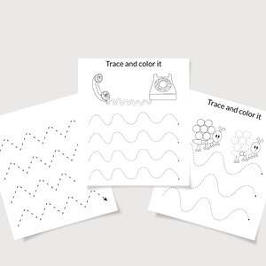 Tracing and Coloring Worksheets, Fine Motor Skills, Preschool ...