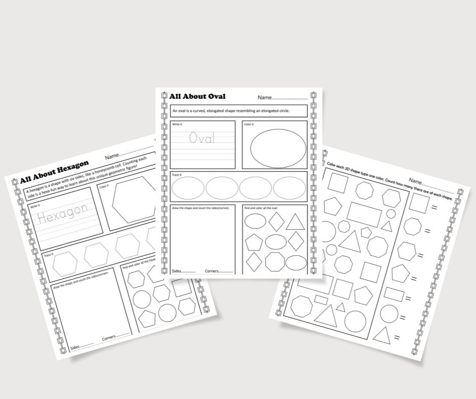 Kindergarten 2D 3D Shapes Activities, Toddler Learning Printables ...
