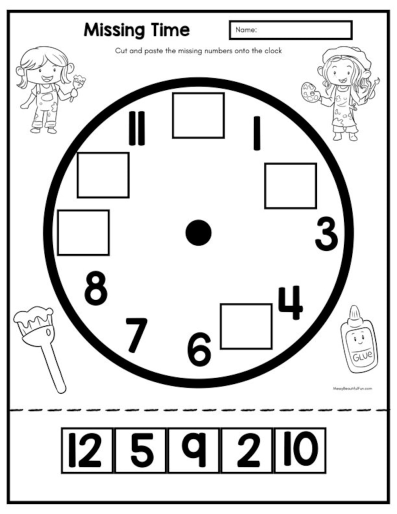Telling Time Activities for Kids, Preschool Printables Sheets, Hour and ...