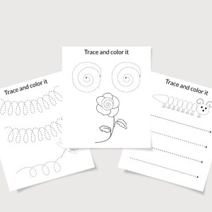 Tracing and Coloring Worksheets, Fine Motor Skills, Preschool ...