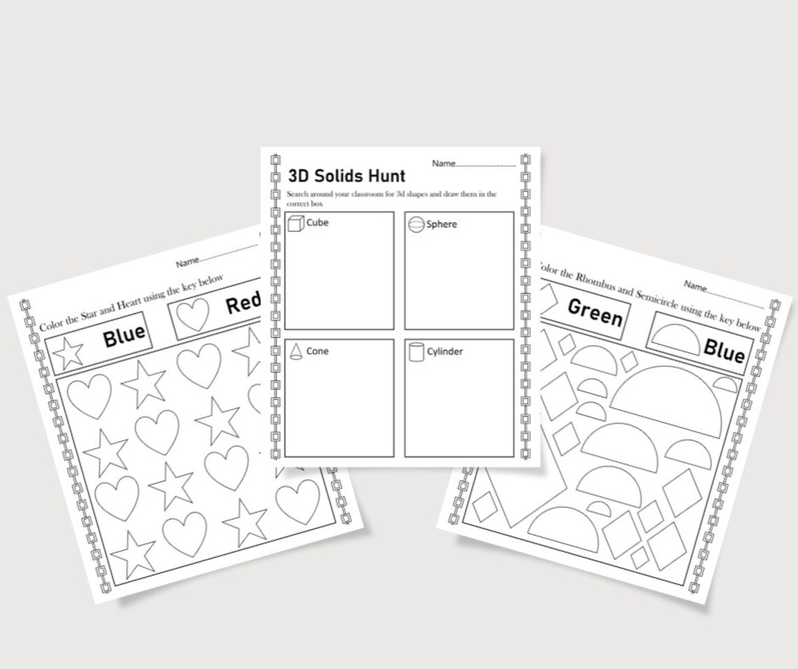 Kindergarten 2D 3D Shapes Activities, Toddler Learning Printables ...