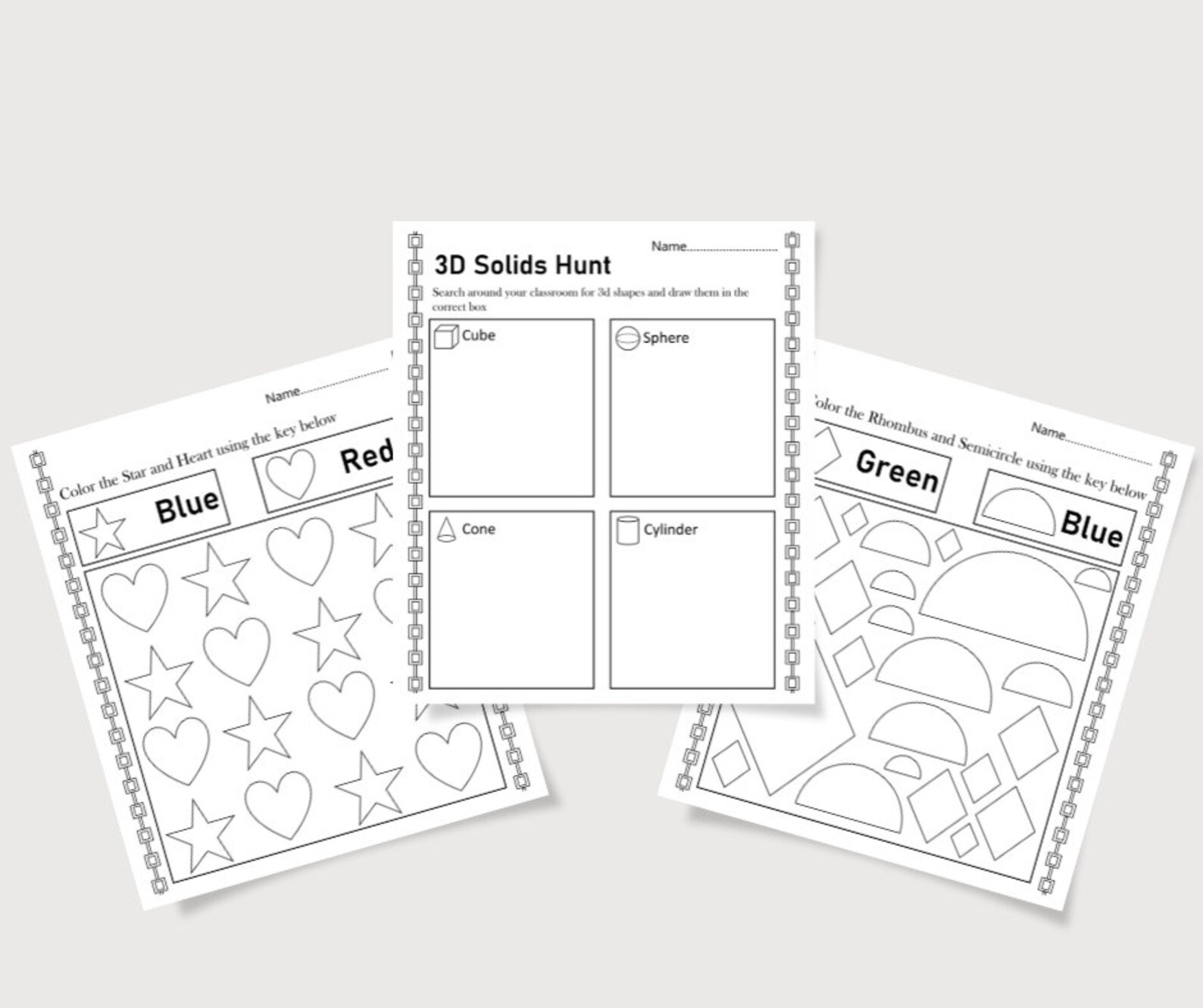 Kindergarten 2D 3D Shapes Activities, Toddler Learning Printables ...