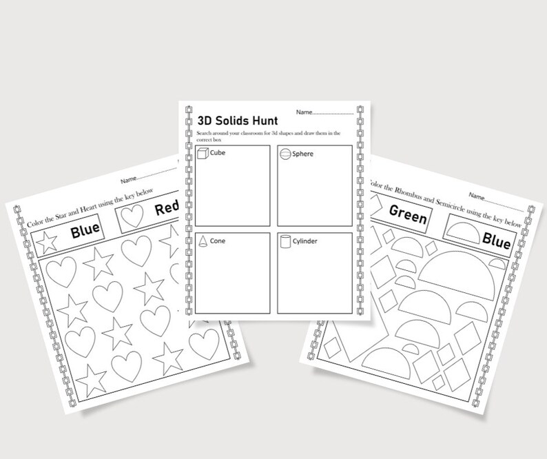 Kindergarten 2D 3D Shapes Activities, Toddler Learning Printables ...