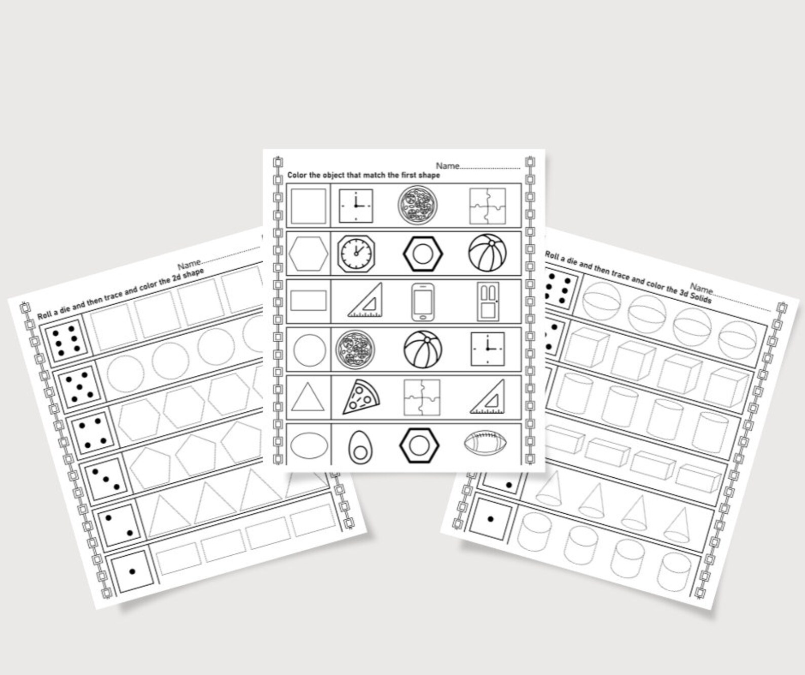 Kindergarten 2D 3D Shapes Activities, Toddler Learning Printables ...