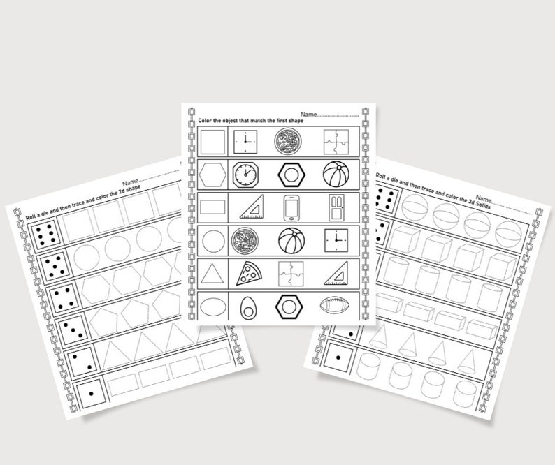 Kindergarten 2D 3D Shapes Activities, Toddler Learning Printables ...