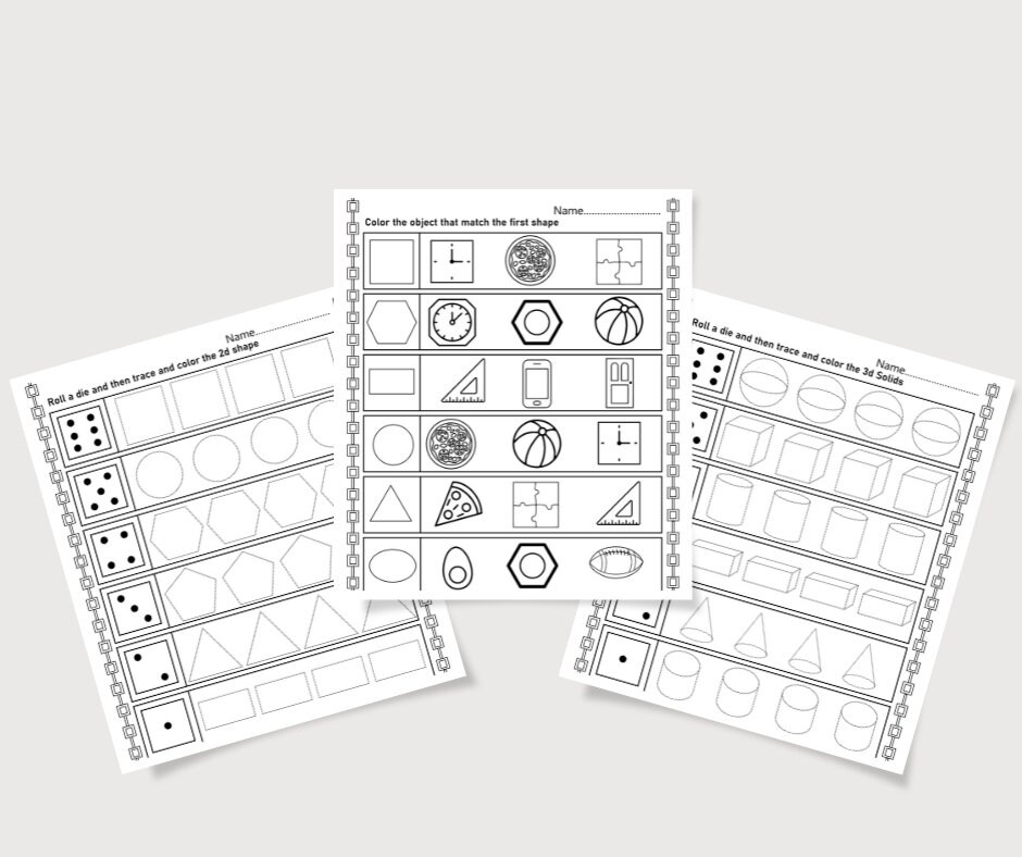 Kindergarten 2D 3D Shapes Activities, Toddler Learning Printables ...