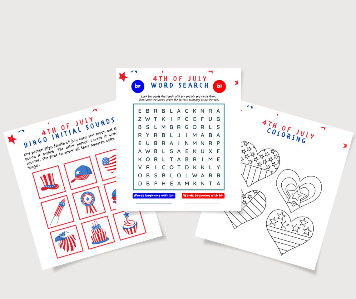 4th of July Worksheets, Independence Day Activities, Patriotic Kid's ...