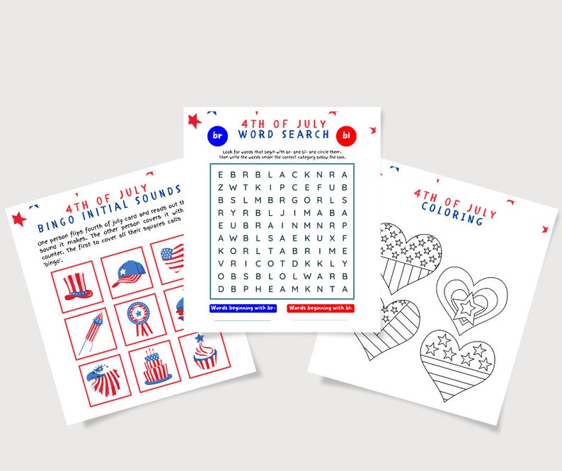4th of July Worksheets, Independence Day Activities, Patriotic Kid's ...