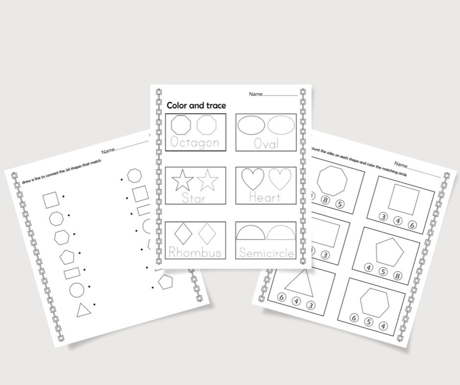 Kindergarten 2D 3D Shapes Activities, Toddler Learning Printables ...