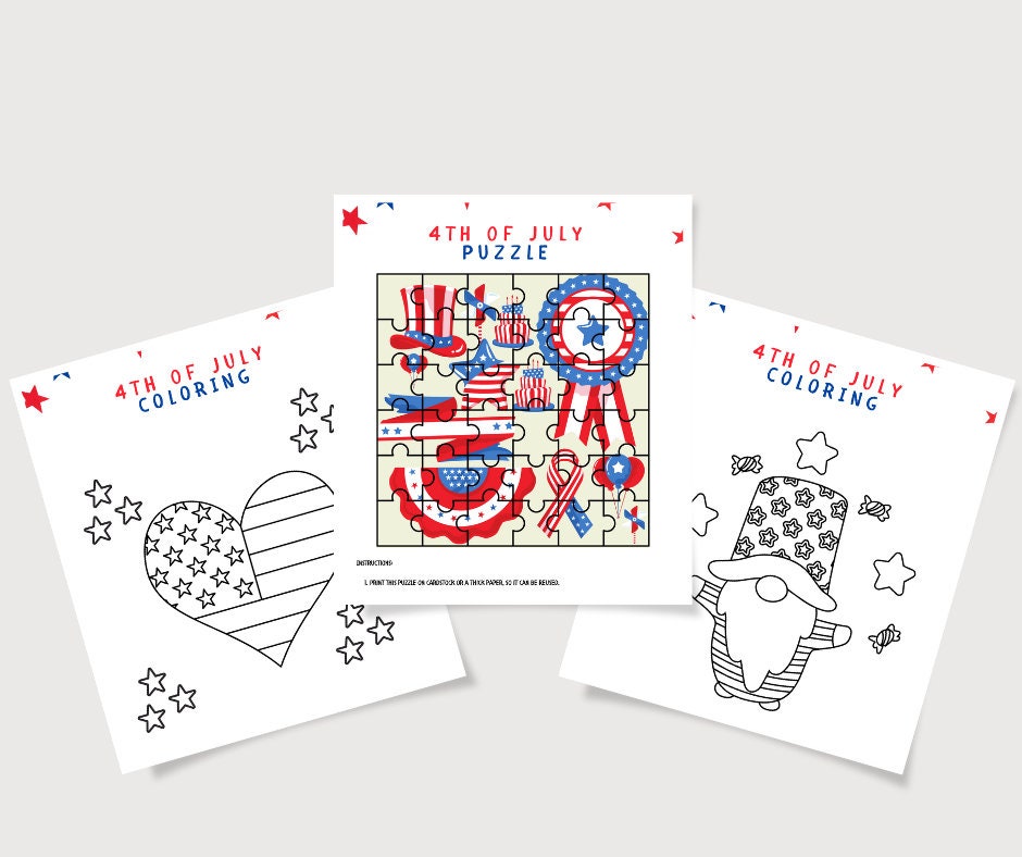 4th of July Worksheets, Independence Day Activities, Patriotic Kid's ...