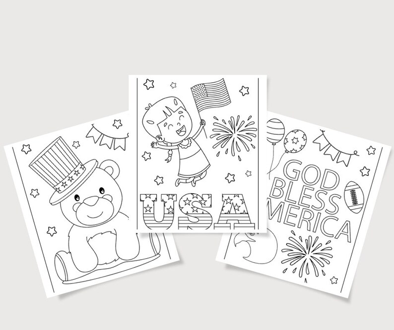 4th of July Coloring Pages, Independence Day Activities, Patriotic Kid ...