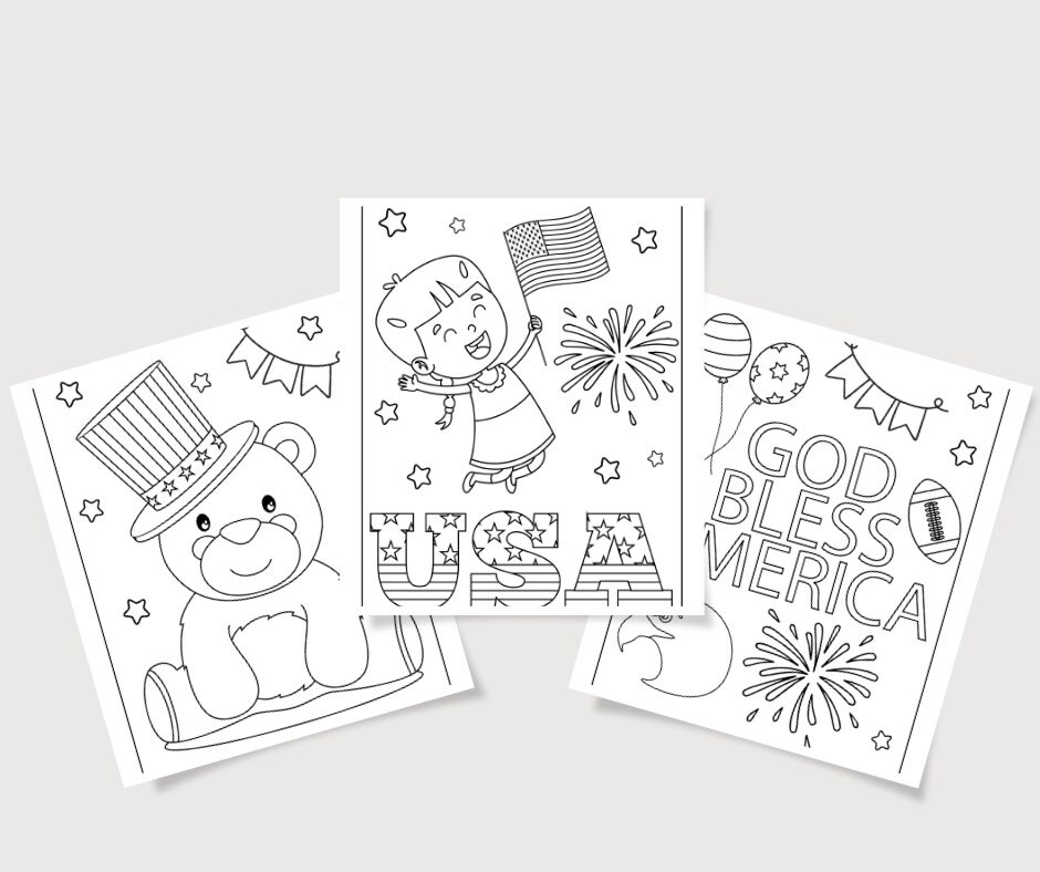 4th of July Coloring Pages, Independence Day Activities, Patriotic Kid ...