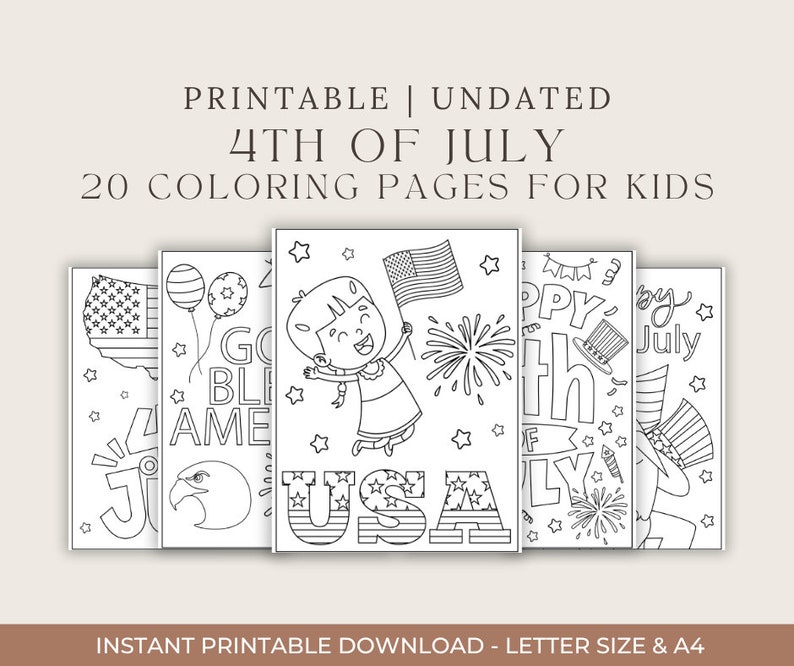 4th of July Coloring Pages, Independence Day Activities, Patriotic Kid ...