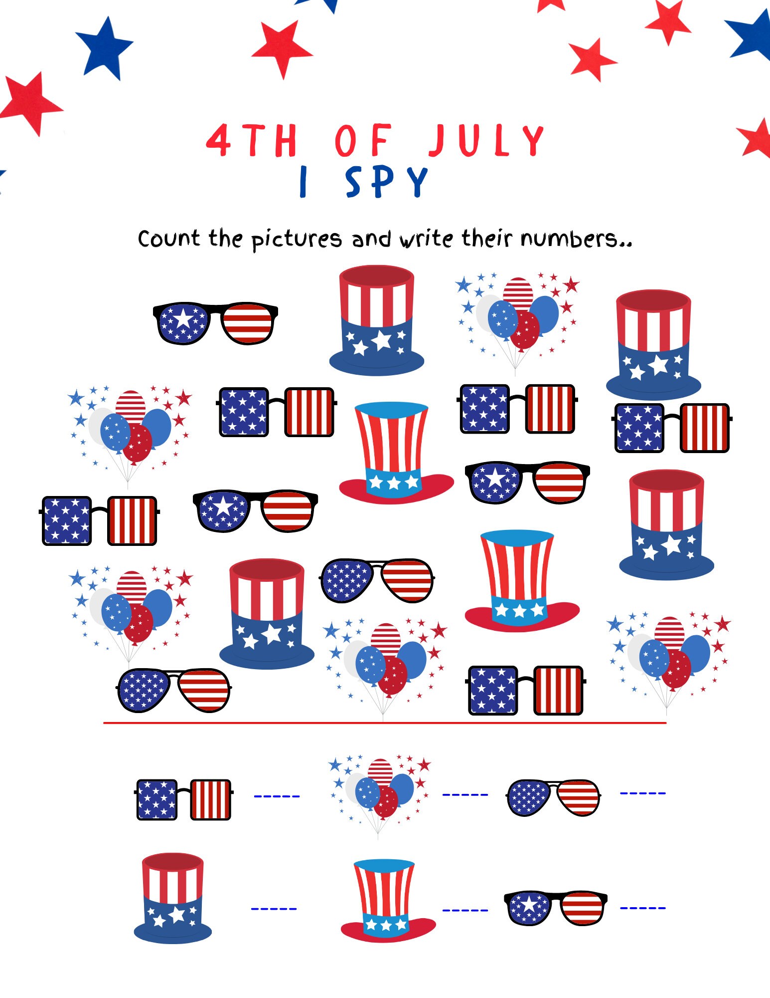 4th of July Worksheets, Independence Day Activities, Patriotic Kid's ...