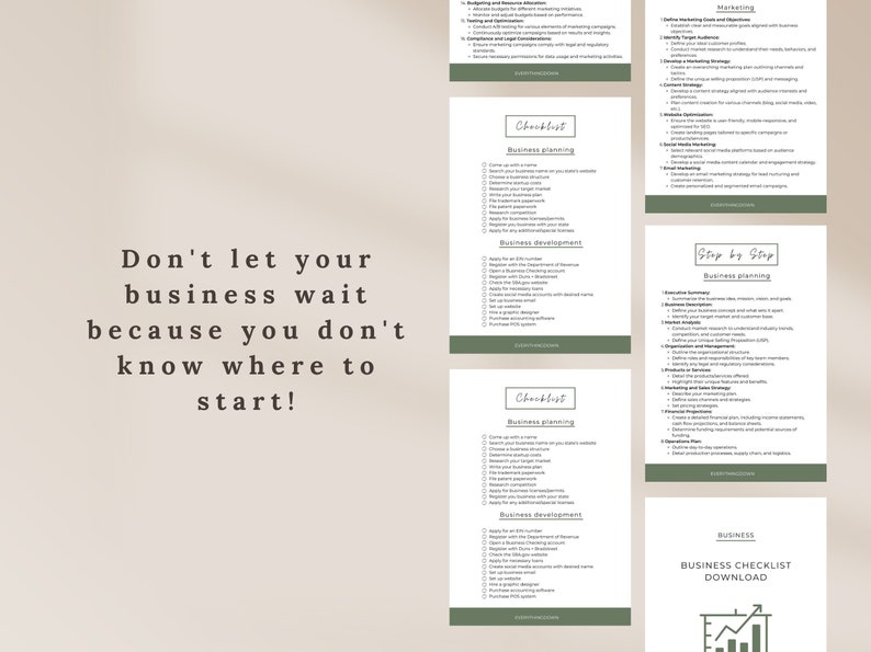 Business Checklist, Printable, Start-up, Small Business, Money, - Etsy