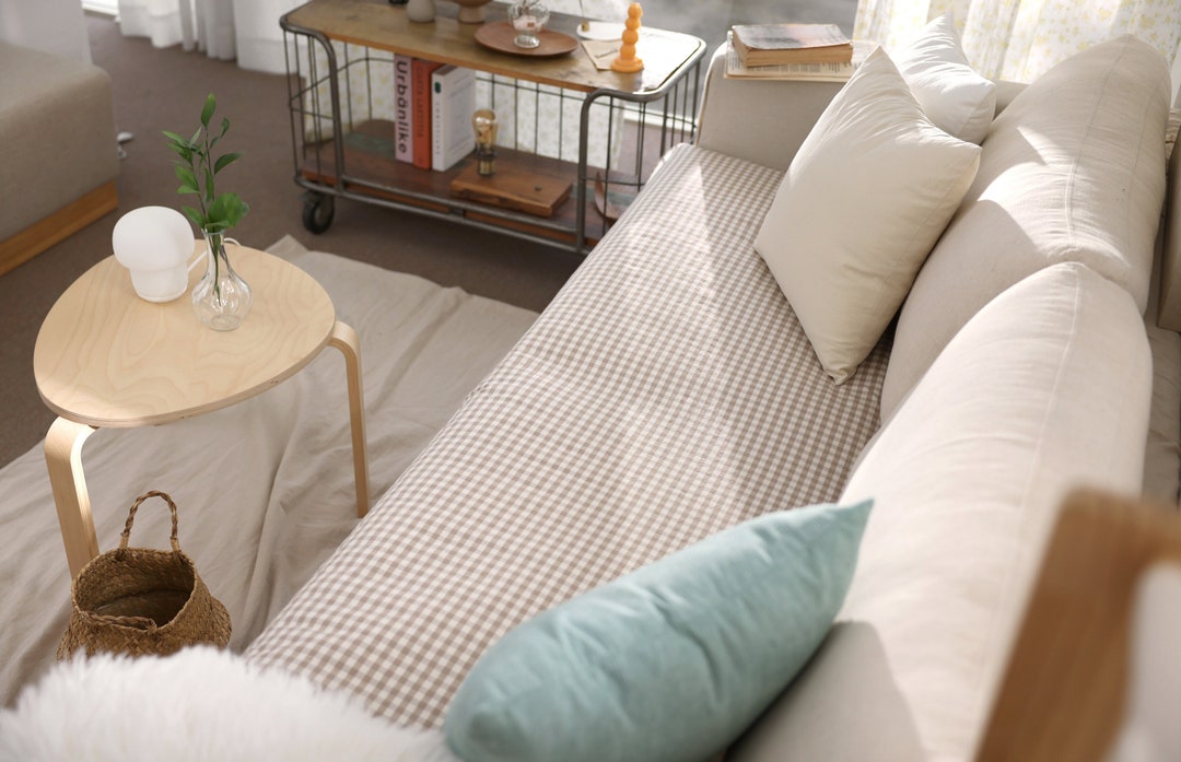 Reversible Quilted Sofa Cover With Winged Back Prevents Bunching ...