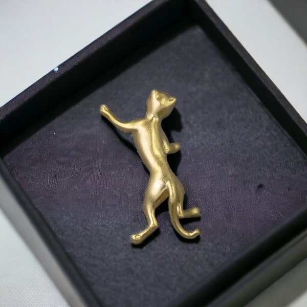 Sterling Cat Pin - Etsy