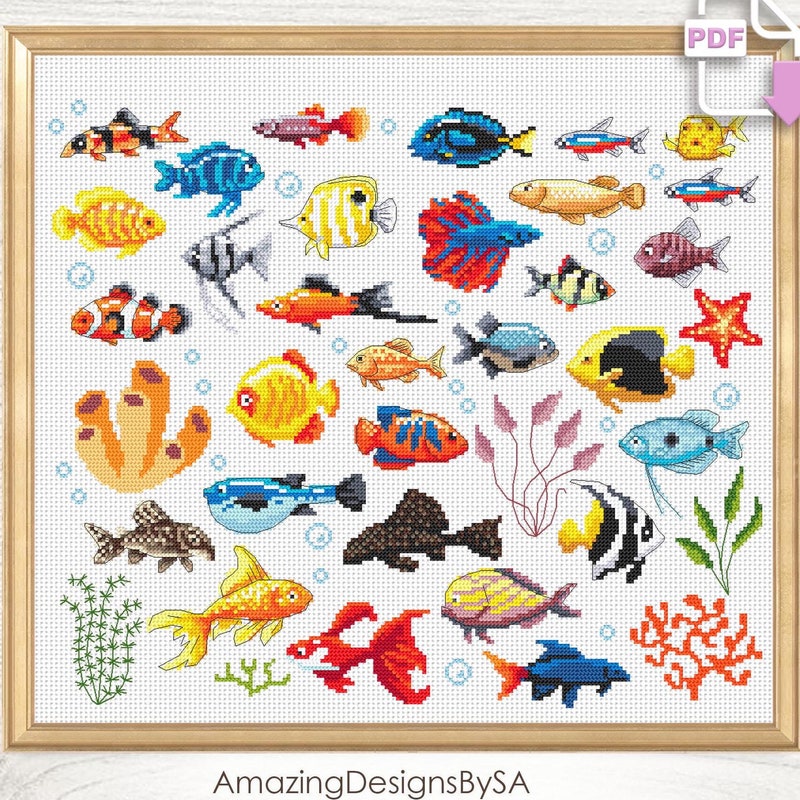 Fish Cross Stitch Pattern - Etsy
