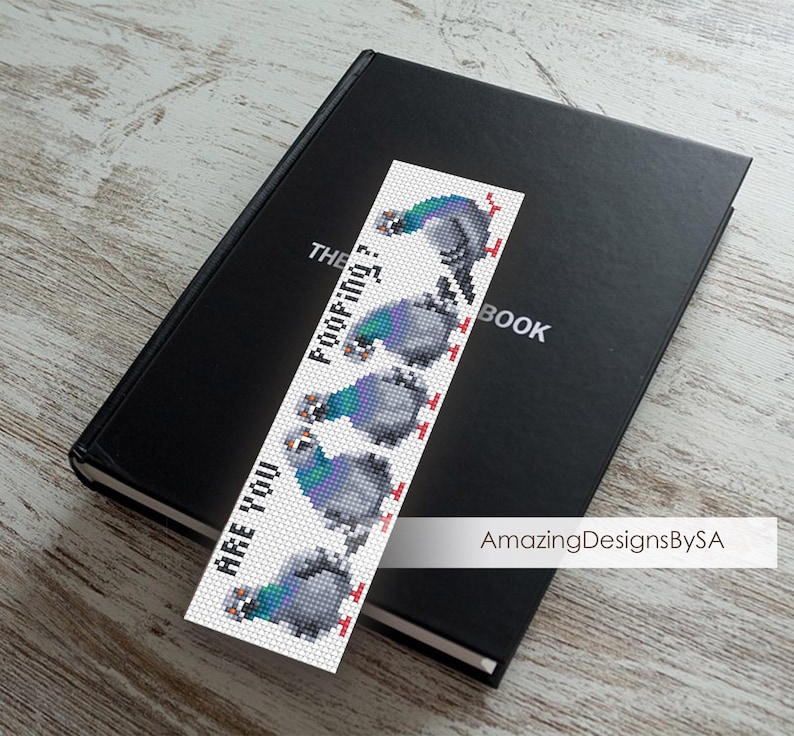 Funny Pigeon Bookmark Cross Stitch Pattern PDF Download Mini Pigeons ...