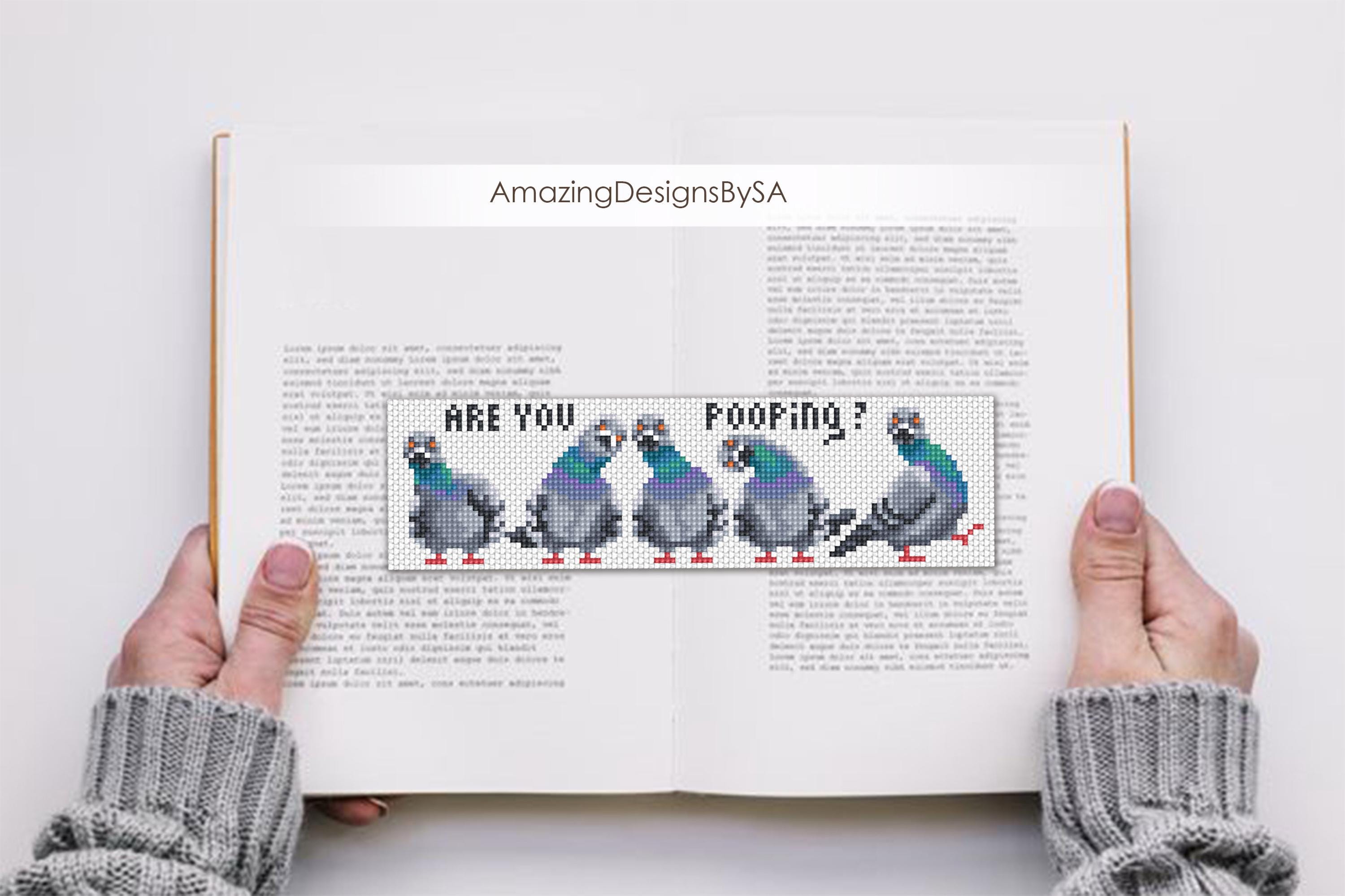 Funny Pigeon Bookmark Cross Stitch Pattern PDF Download Mini Pigeons ...