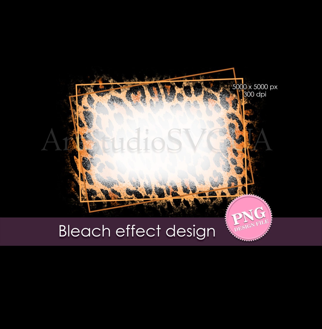 Sublimation Leopard Print Frame Design PNG With Bleach Effect, Leopard ...