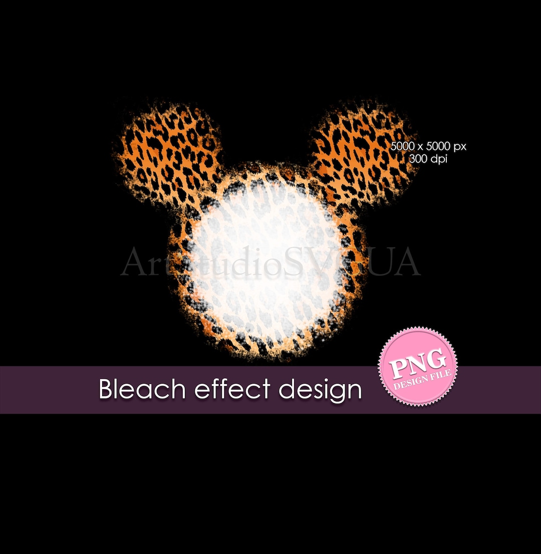 Distressed Cheetah Print Background Png, Sublimation Leopard Mouse Ears ...