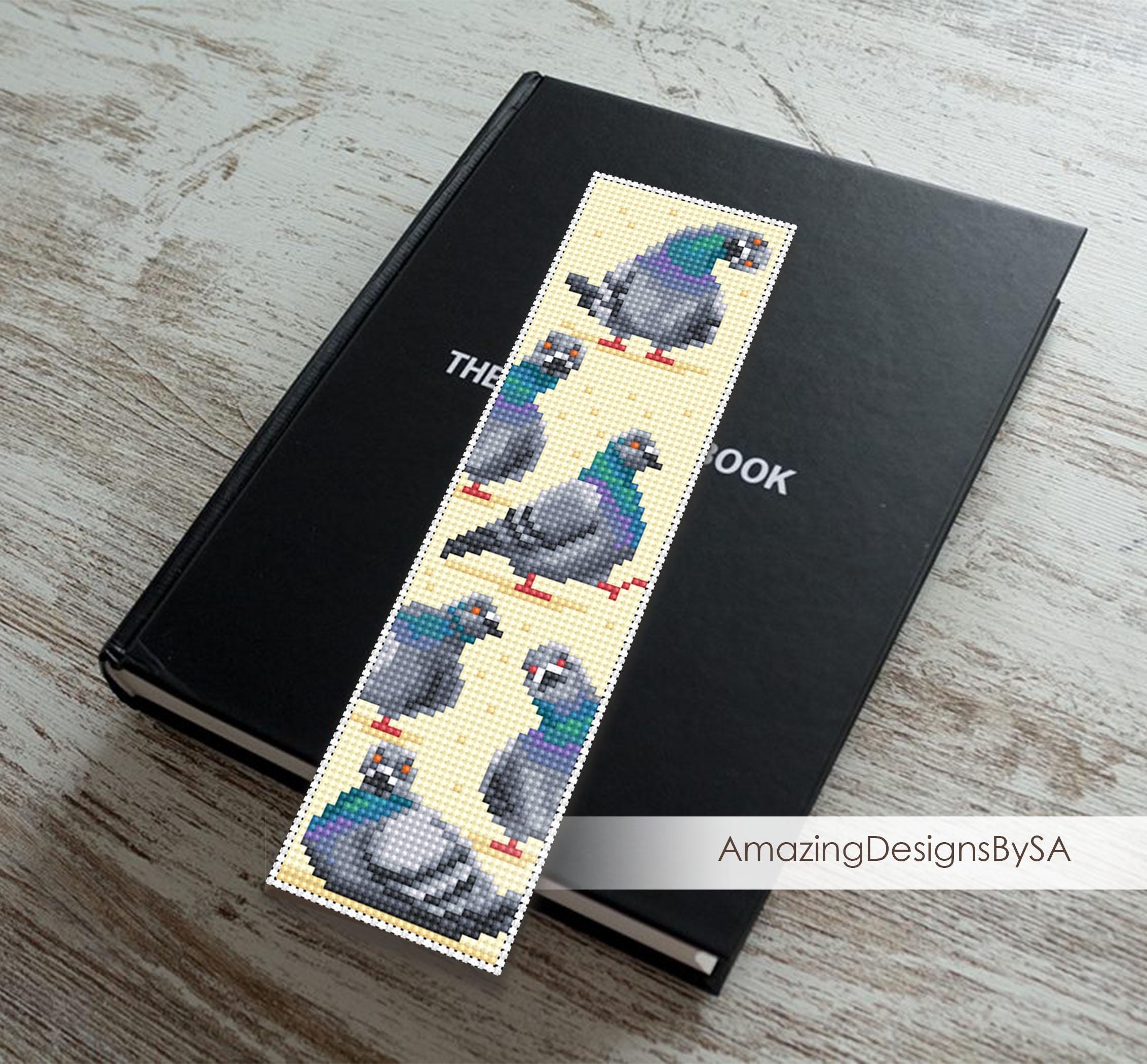 Funny Pigeon Bookmark Cross Stitch Pattern PDF Download Small Pigeons ...