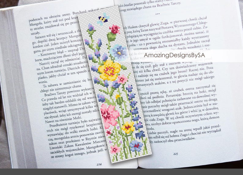 Flower Bookmark Cross Stitch Pattern PDF Download Wildflowers Cross ...