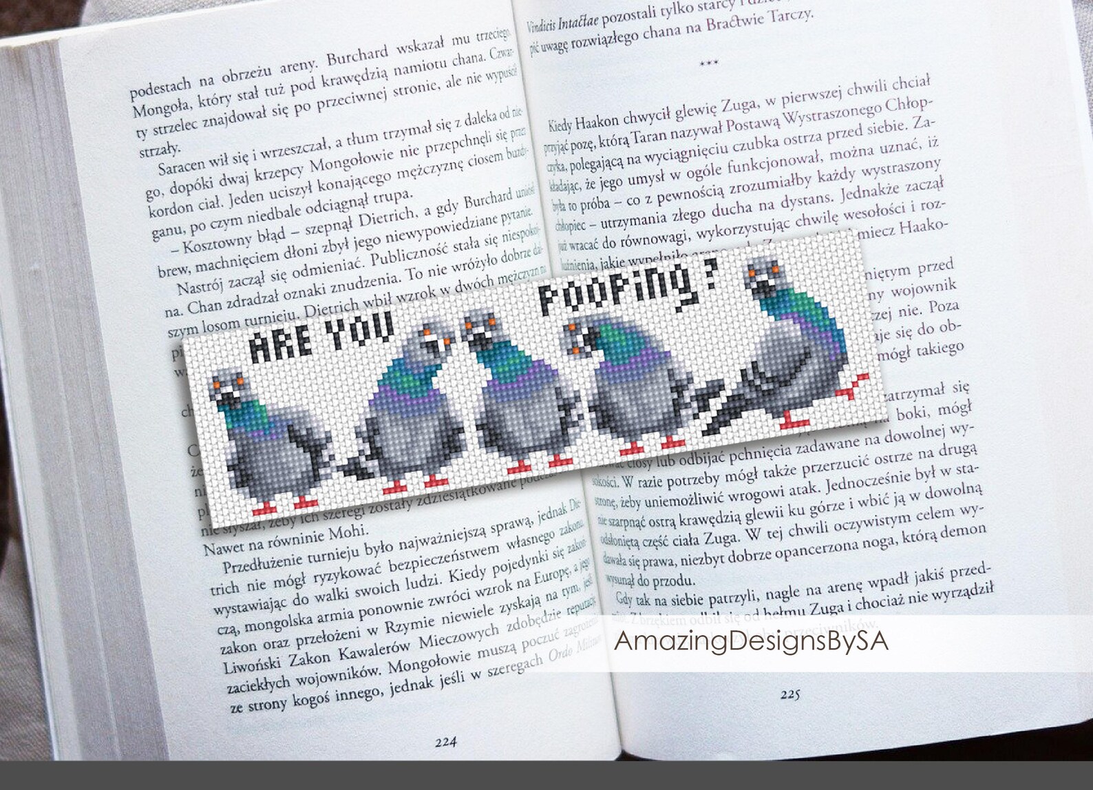 Funny Pigeon Bookmark Cross Stitch Pattern PDF Download Mini Pigeons ...