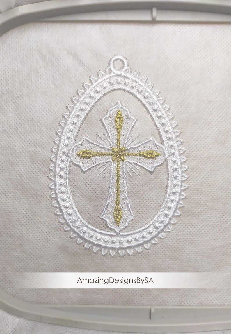 FSL Easter Egg Machine Embroidery Design Download, Religious Cross Free ...