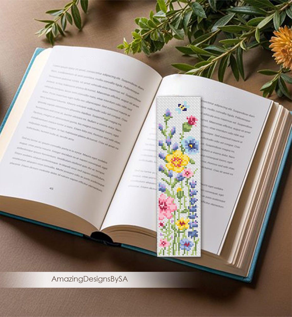 Flower Bookmark Cross Stitch Pattern PDF Download Wildflowers Cross ...