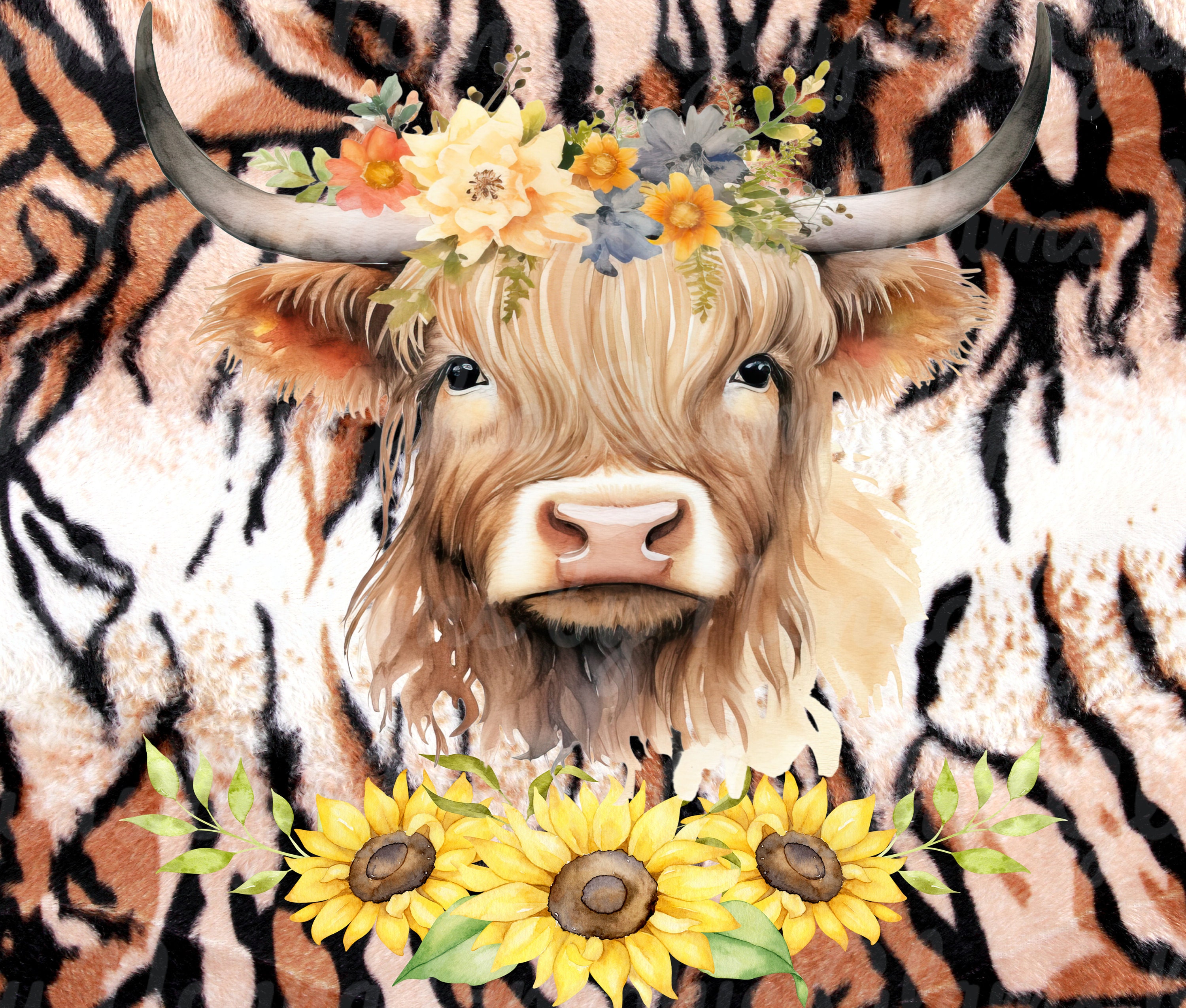 Ready to Press Sublimation Prints for 20z Tumblers: Sunflowers and ...