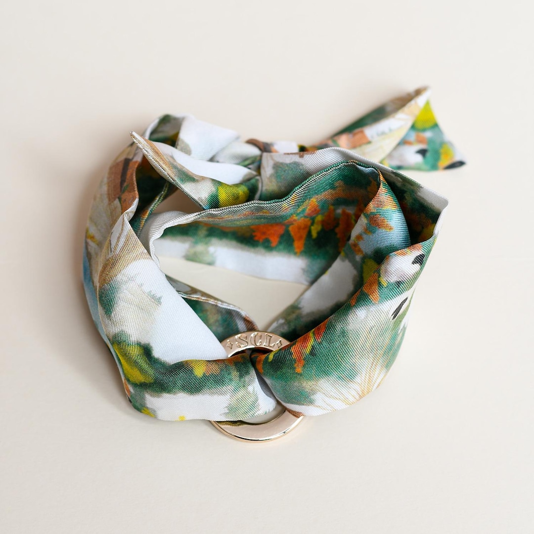 Silk Wrist Scarf & Ring Set | Sheep Print Country Chic Accessory ...