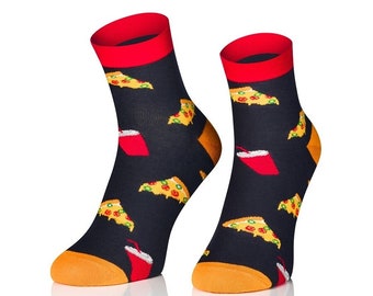 Pizza Time Italian Pizza Fast Food Unisex Socks, Funny Socks, Socks ...