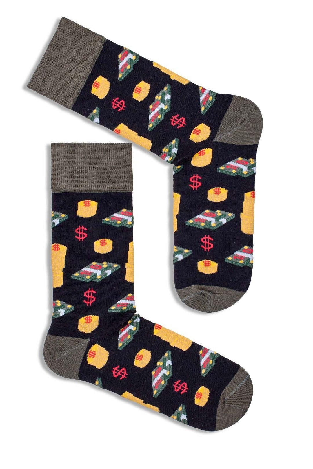 Dollars Wealth Money Cash Lucky Men Socks, Funny Socks, Socks, Socks ...