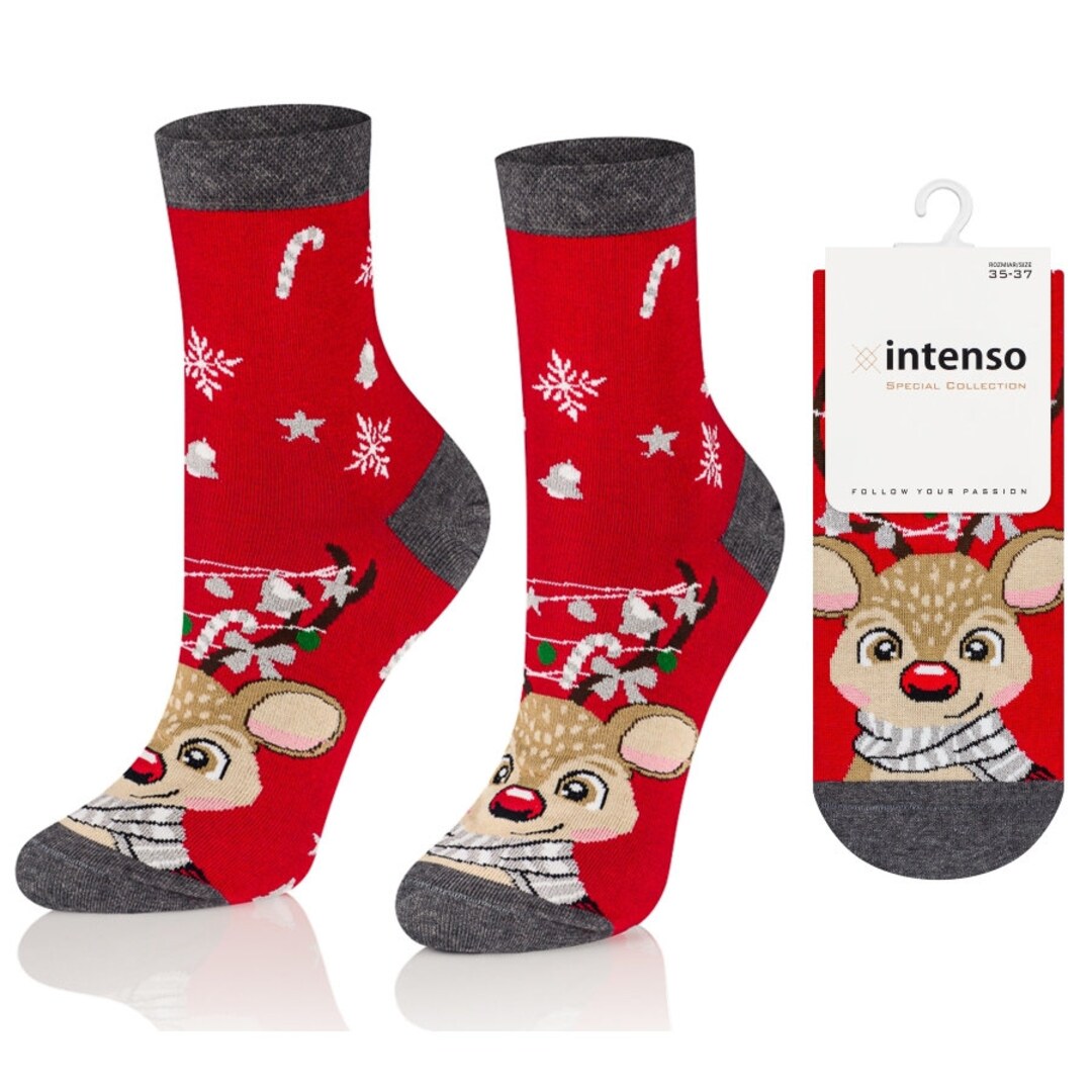 Bambi Rudolph Reindeer Santa Claus Christmas Women Socks Variants ...