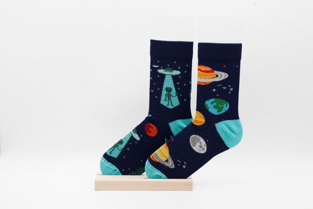 UFO ET Planets Space Extra Terrestrial Unisex Socks, Funny Socks, Socks ...