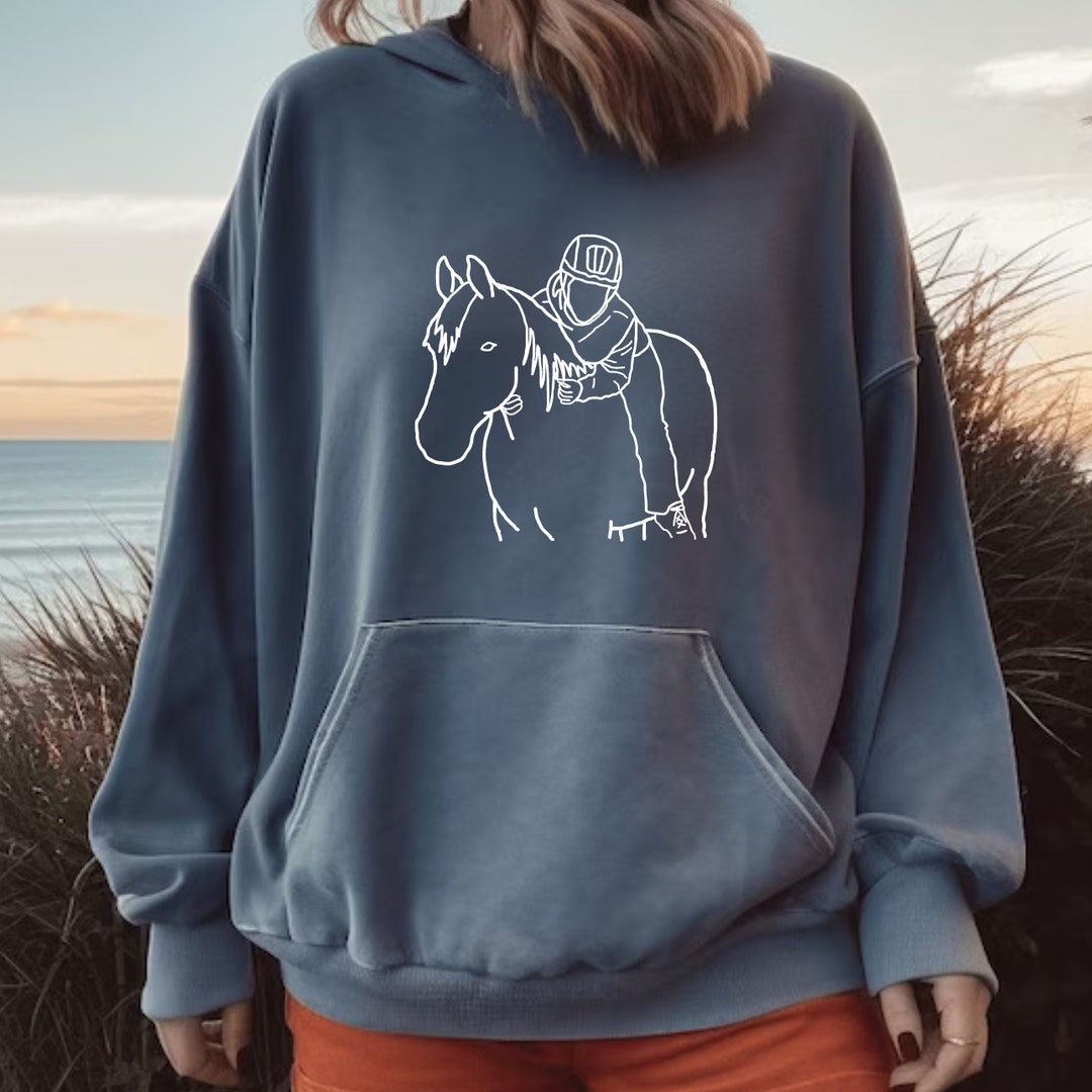 Custom Horse & Rider Hoodie, Custom Horse Sweatshirt, Horse Girl Gift ...